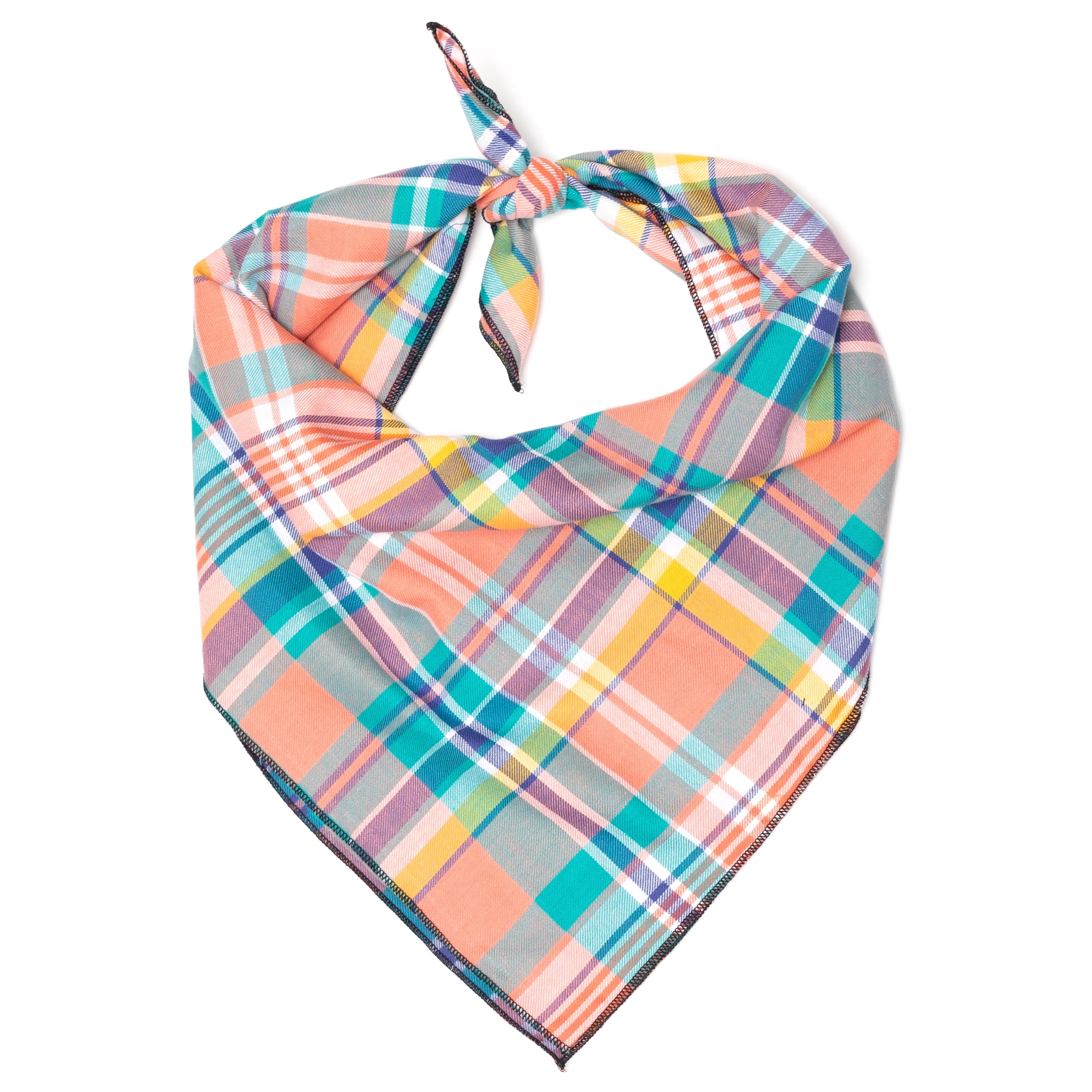 Peach Multi Plaid Bandana - Walmart.com