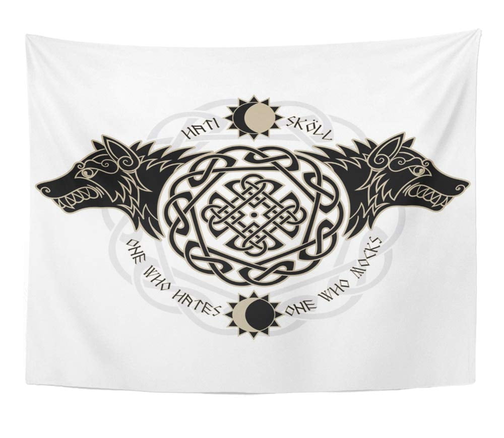 ZEALGNED Two Wolves from Norse Mythology Hati and Skoll Devour The Sun ...