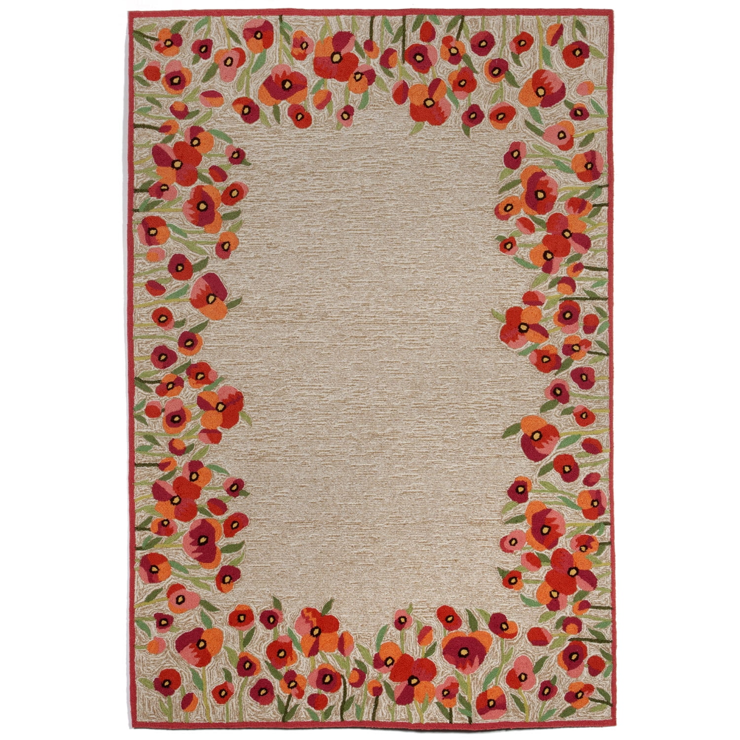 Ravella Poppies Rug-Color:Red,Size:7'6"Lx5'Wx0.5"H - Walmart.com