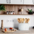 Essentra Home White Marble Rectangular Kitchen Utensil Holder ...