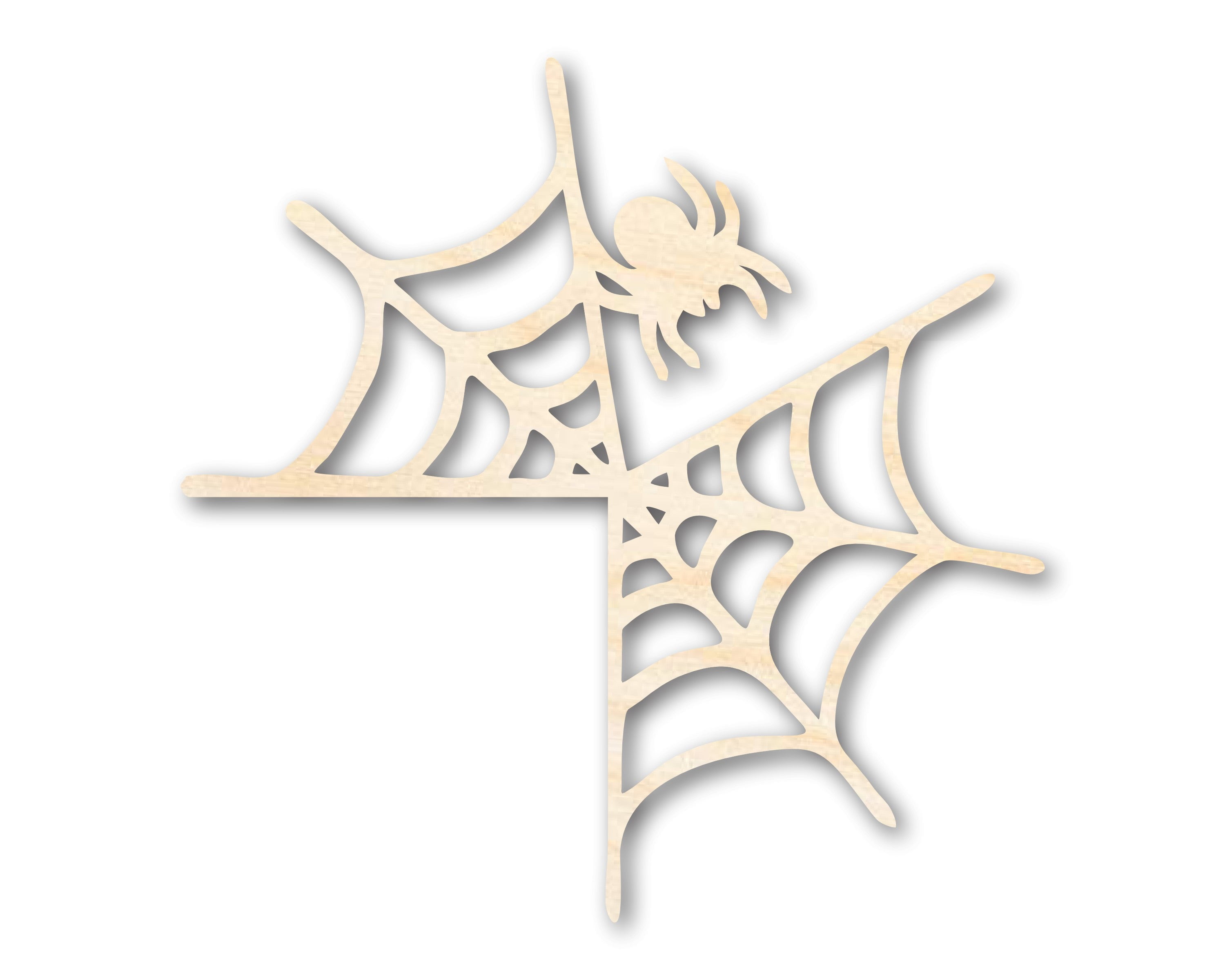 Unfinished Wood Spiderweb Cornerpiece Shape - Craft - up to 36" 16" / 1 ...