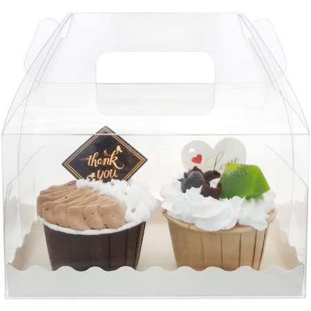 Clear Pastry Boxes, PVC Boxes with Handle and Paperboard for Bakery ...