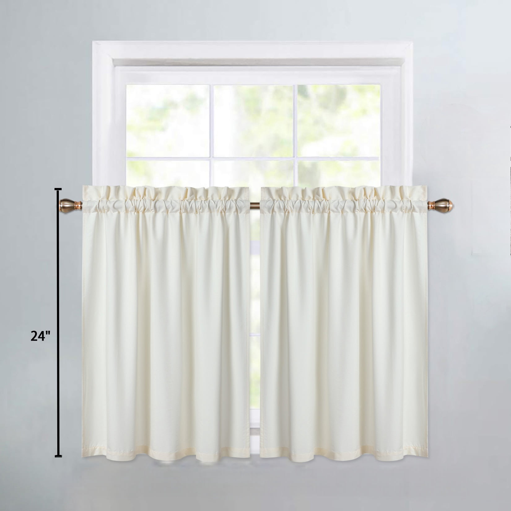 VOGDECO Bubble Textured Pattern Check Plaid Kitchen Cafe Curtains ...