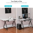 Costway Sewing Craft Table Computer Desk with Adjustable Platform and ...