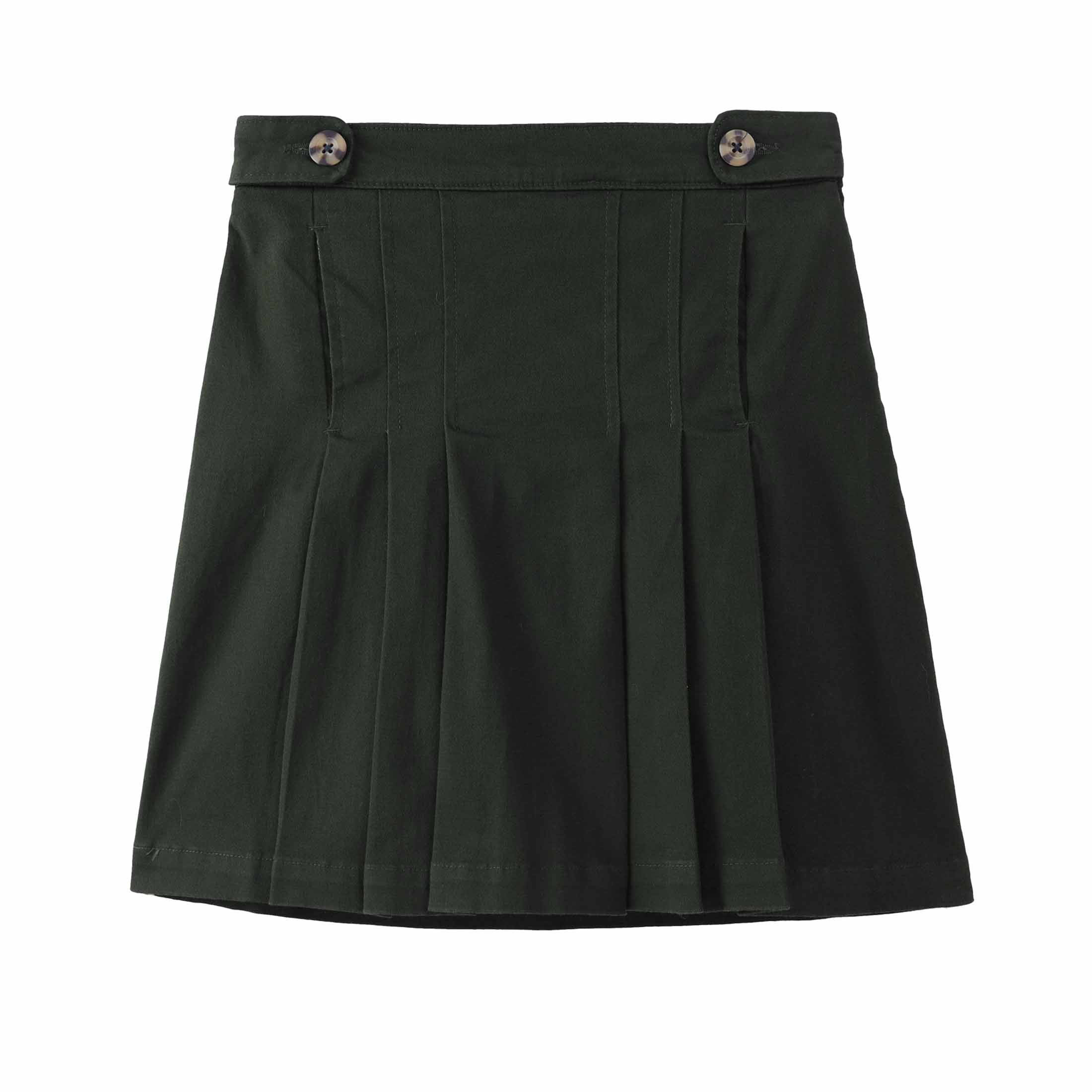 Bienzoe Girl's Cotton Stretch Elastic School Uniform Pleated Skirt S ...