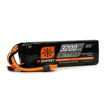 SPMX32004S30 Spektrum 3200mAh 4S 14.8V Smart LiPo Battery 30C; IC3 ...