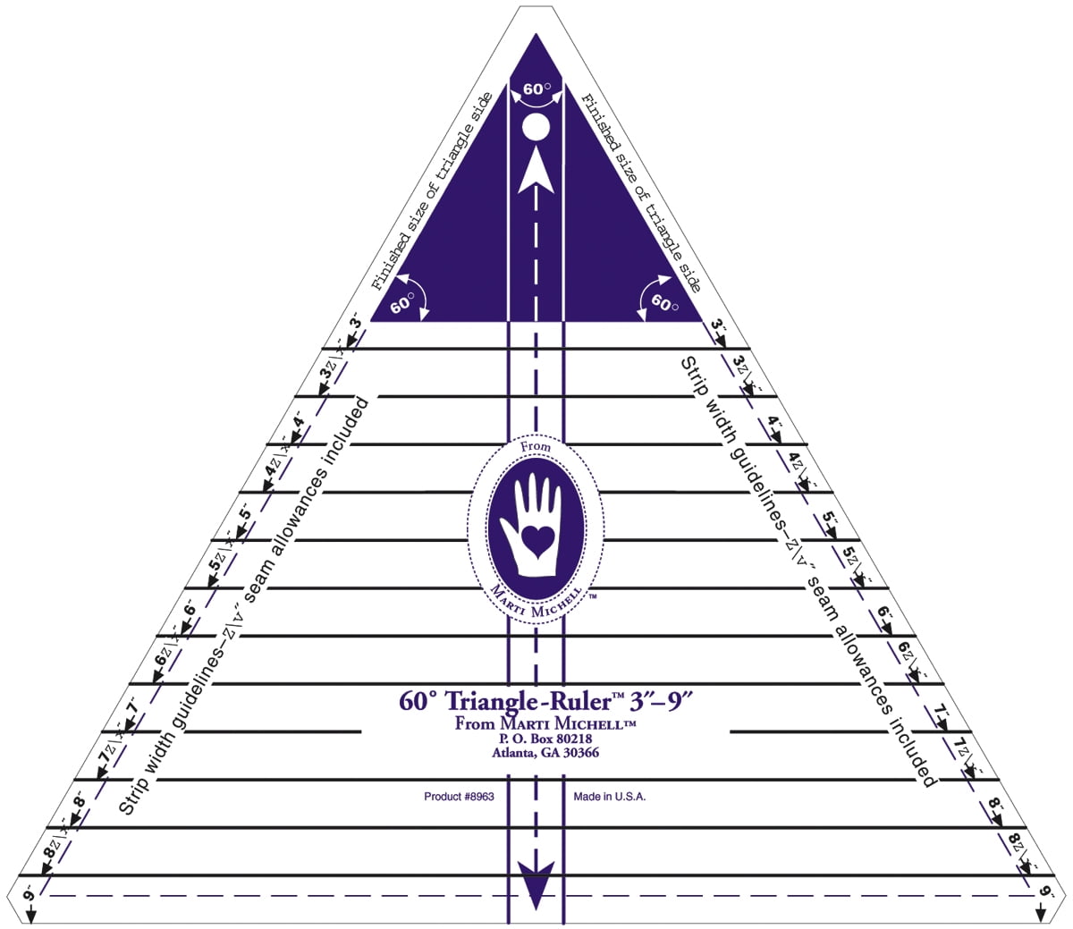 Marti Michell 3-Inch-to-9-Inch 60 Degree Triangle Ruler - Walmart.com