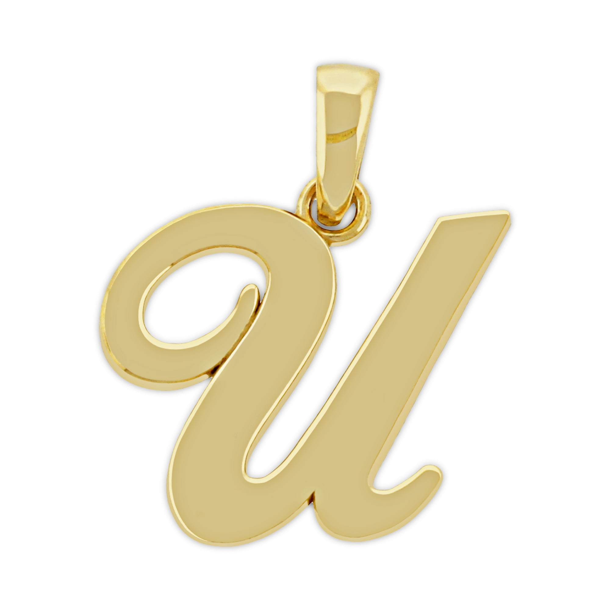 Charm America - Gold Initial Letter "U" Charm - 14 Karat Solid Gold ...