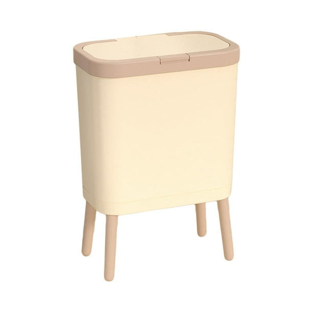Trash Can Bathroom Wastebasket with Press Top Lids Dustbin Rectangular ...