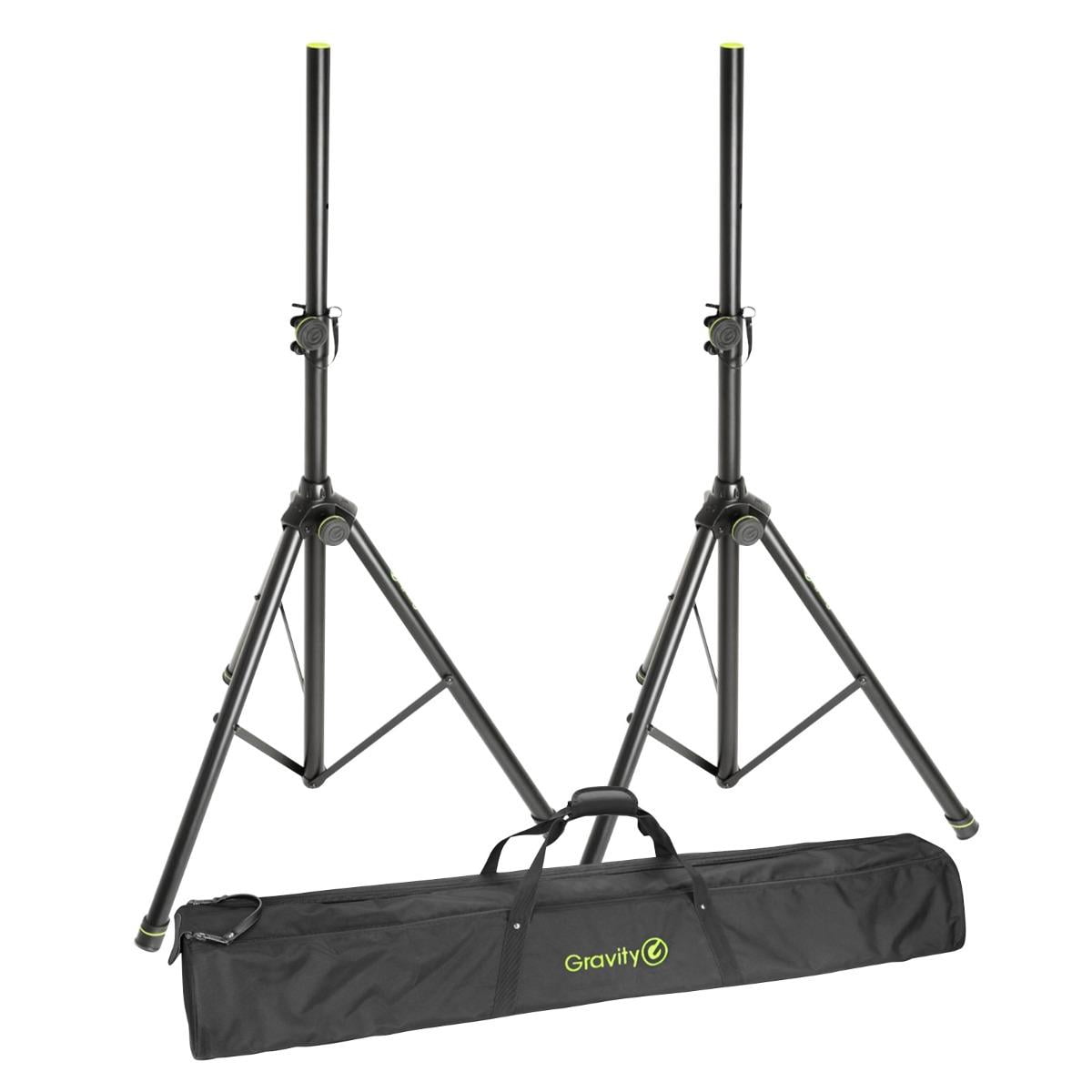 (2) Gravity Stands SP 5211 ACB Pneumatic Speaker Stands with Transport ...