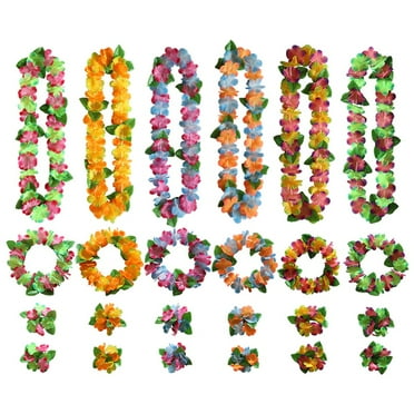 Plastic Flower Leis Luau Hawaiian Tropical Lot of 100 - Walmart.com