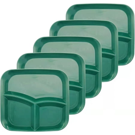 Unbreakable Divided Plates 10 Inch 5 PCS Reusable Wheat Straw Dinner ...