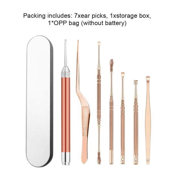 7 Pieces Handheld Earpicks with earwax removal Storage Case Spring ...