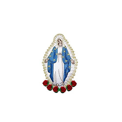 Full Embroidered Virgin Mary Applique Patch Gold Metallic Santa Maria ...