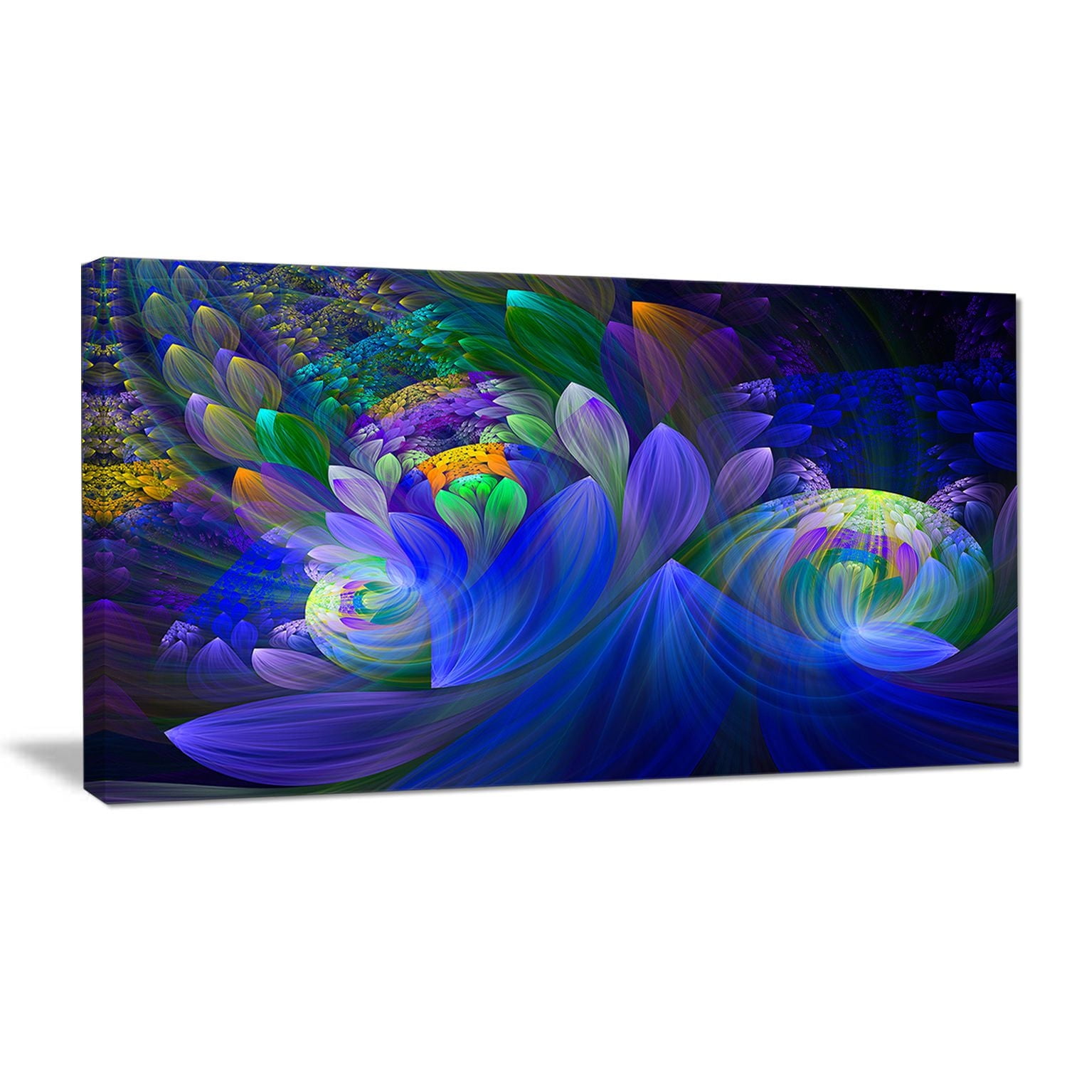 Click here for Designart Design Art Blue Fractal Flower Bouquet F... prices