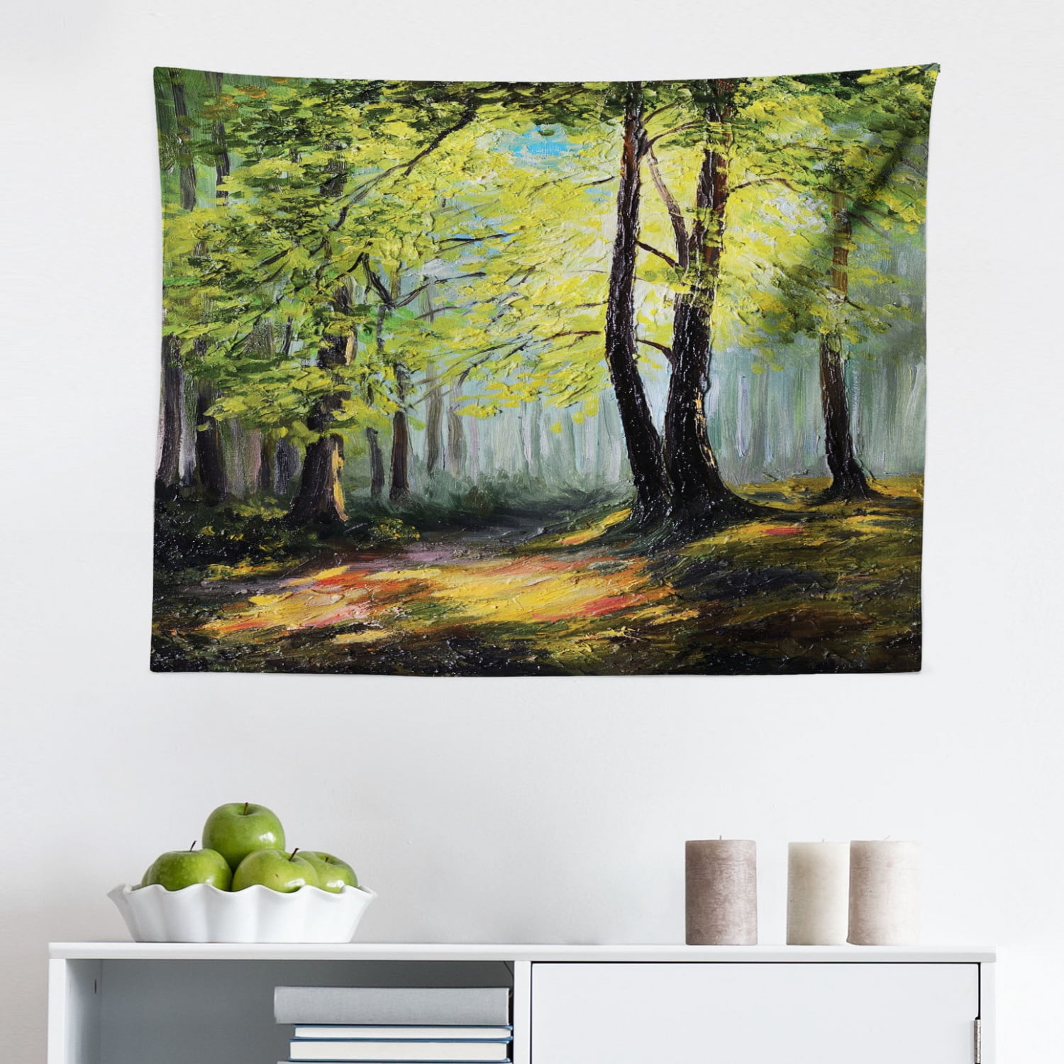 Country Tapestry, Pastel Color Sunset on The Lake in Fall Autumn ...