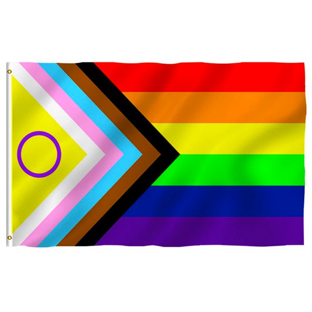 Rainbow Intersex Progress Pride Flag With Brass Grommets3x5 Ft