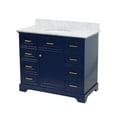 Aria 42" Bathroom Vanity with Royal Blue Cabinet and Carrara Marble Top ...