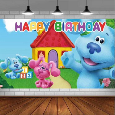 Blue Clues Backdrop Banner Party Supplies Poster Movie Theme Background for Photography Kids ...