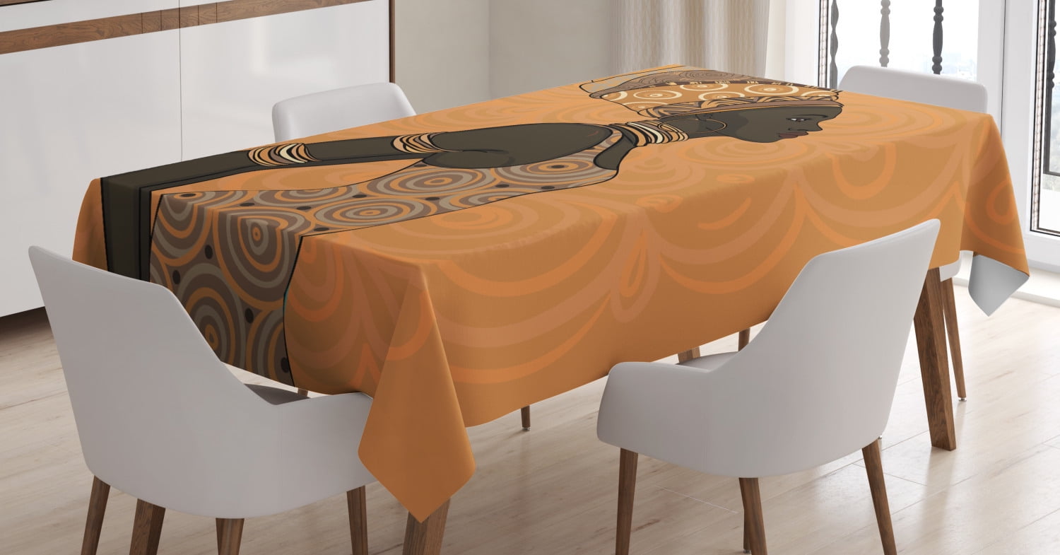 African Woman Tablecloth, Indigenous People of Africa Theme Local Woman ...
