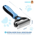 Undercoat Rake for Dogs & Cats, Dematting Comb with Wide Double-Sided ...