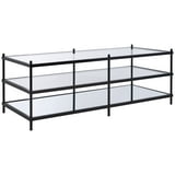 SAFAVIEH Cathal Solid Glass/Mirror Coffee Table, Matte Black - Walmart.com