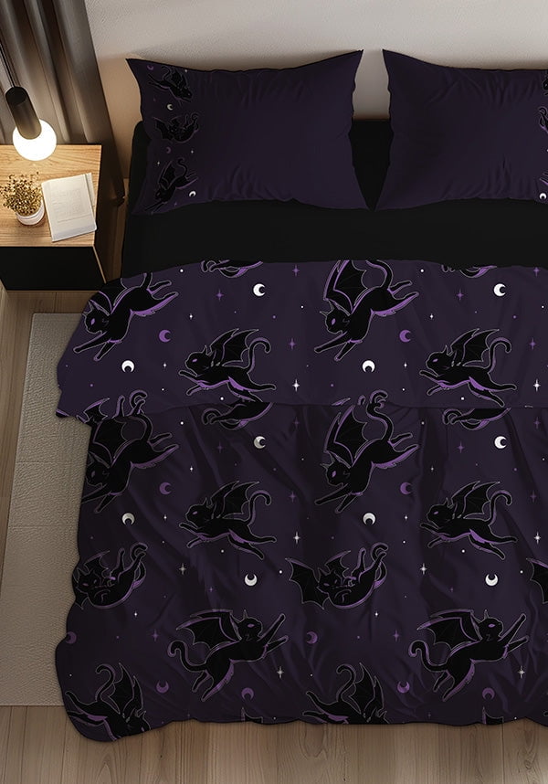 Batty Cats [Purple] | KING QUILT SET [ALGODÓN] | Walmart en línea