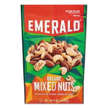 Emerald Nuts, Deluxe Mixed Nuts, 5 oz, Resealable Bag (Pack of 12 ...