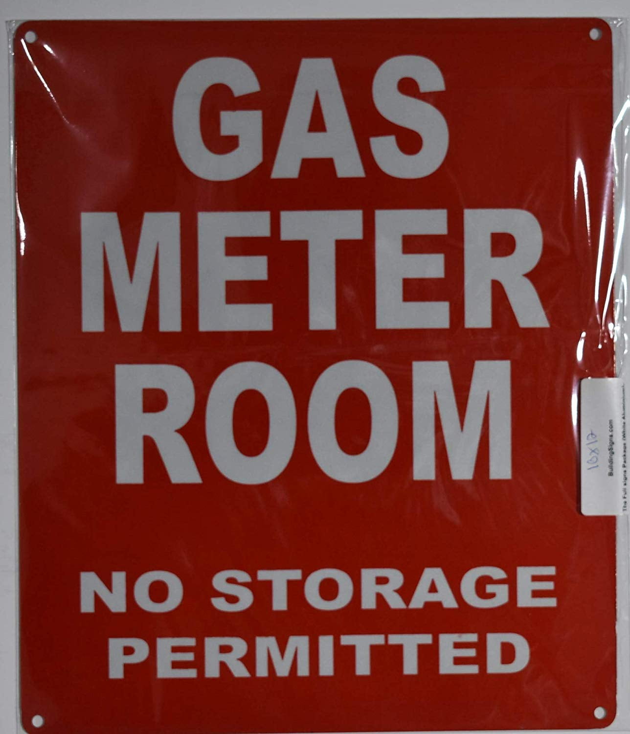 Gas Meter Room Sign (Red, Reflective, Aluminium 10x12) - Walmart.com