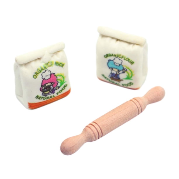 Toddlers Pretend Cooking Playset Rolling Pin and Flour 1:12 for Pretend ...