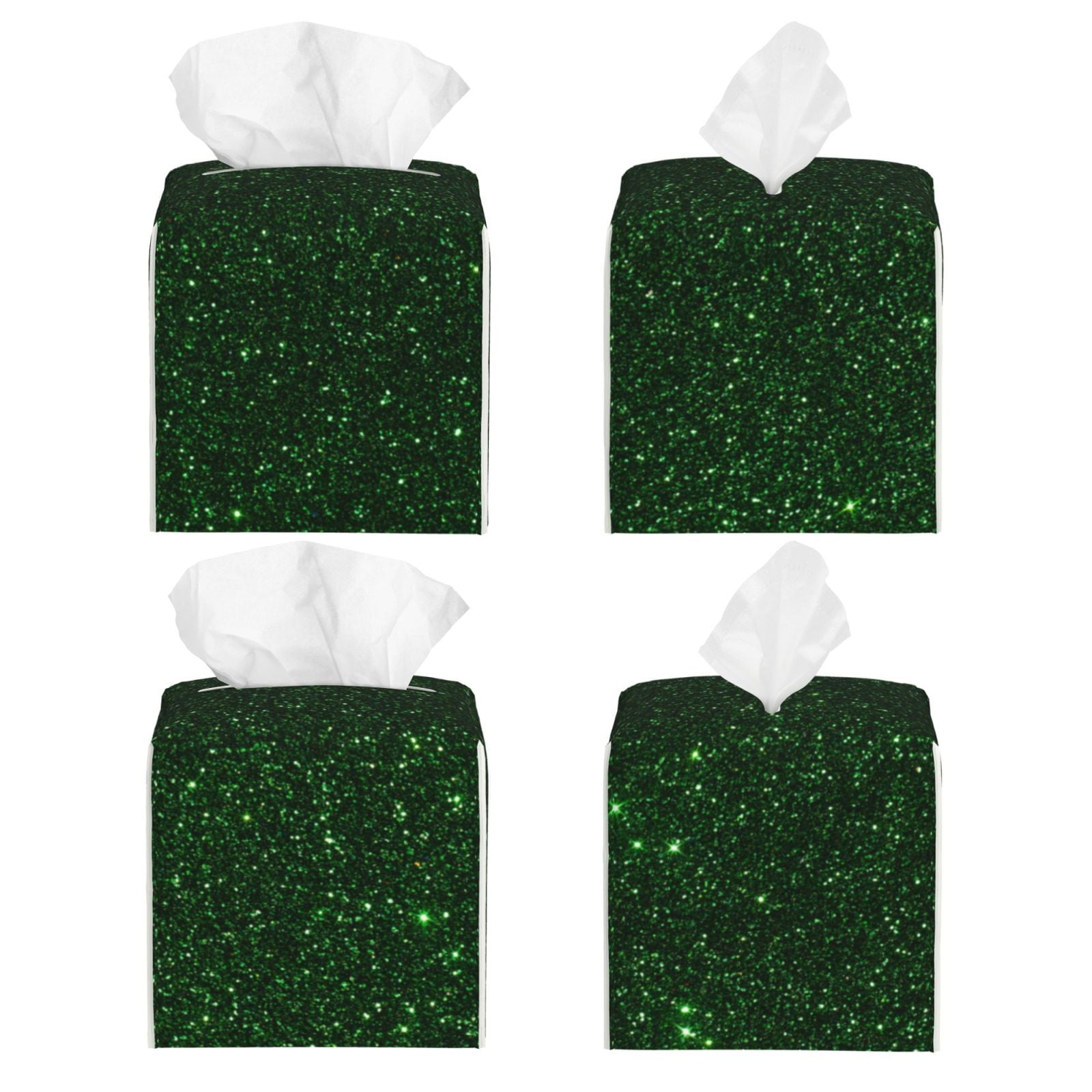 Goofa Emerald Green Sparkling Tissue Box Cover PVC Leather Tissue ...