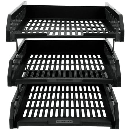 KSCD 3 Tier File Shelf Document Tray Organizer Stackable File Organizer ...