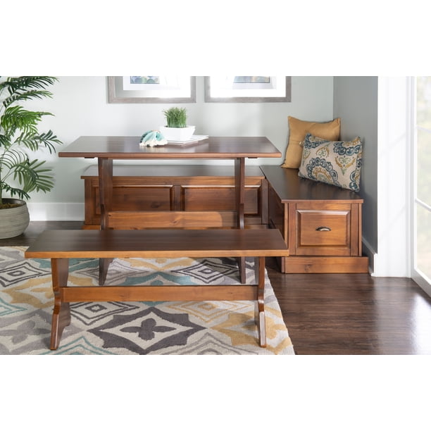 Linon Trefny Backless Corner Dining Breakfast Nook with Storage, Table ...