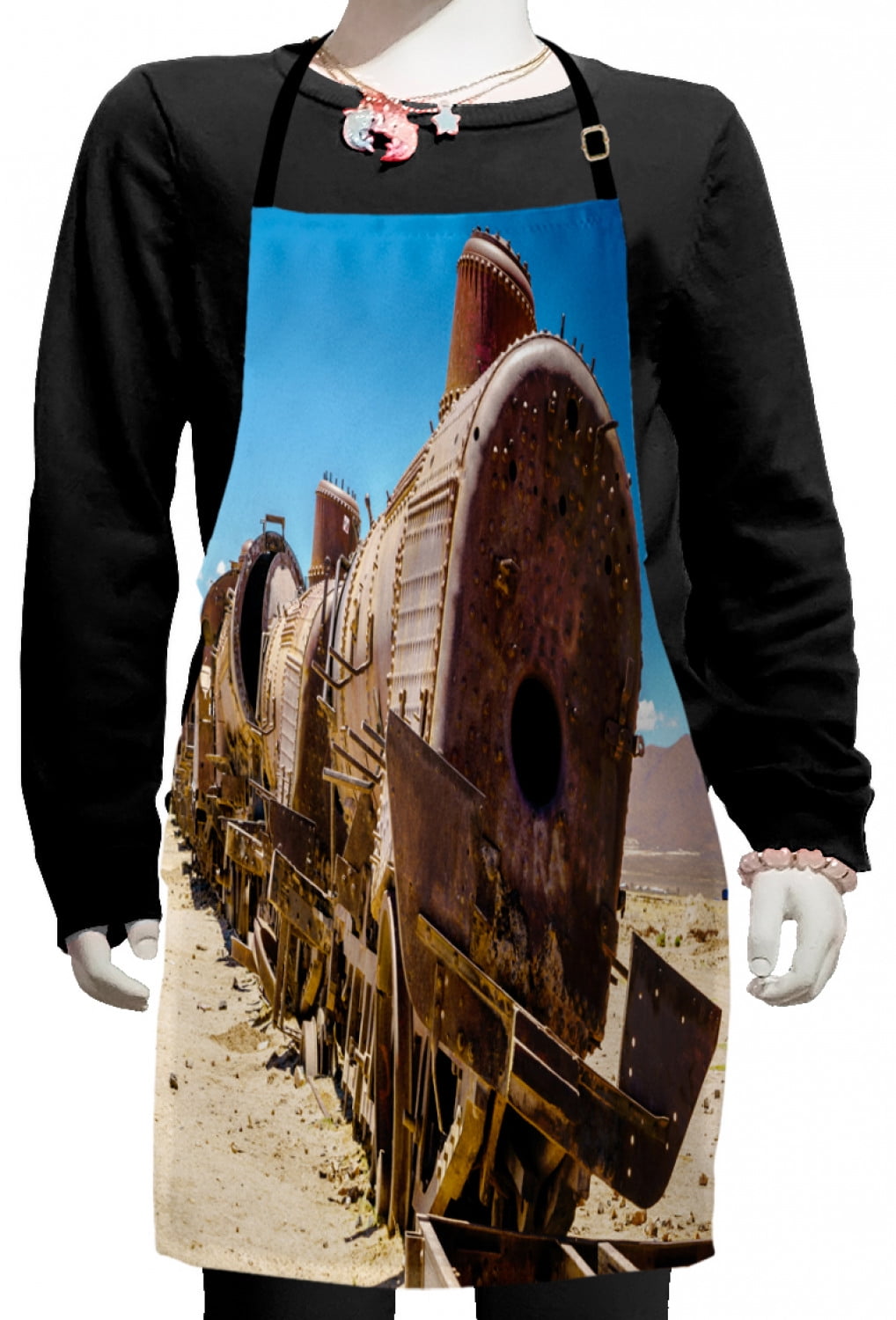 Vintage Kids Apron, Rusty Old Abandoned Steam Train Locomotive Cemetery ...