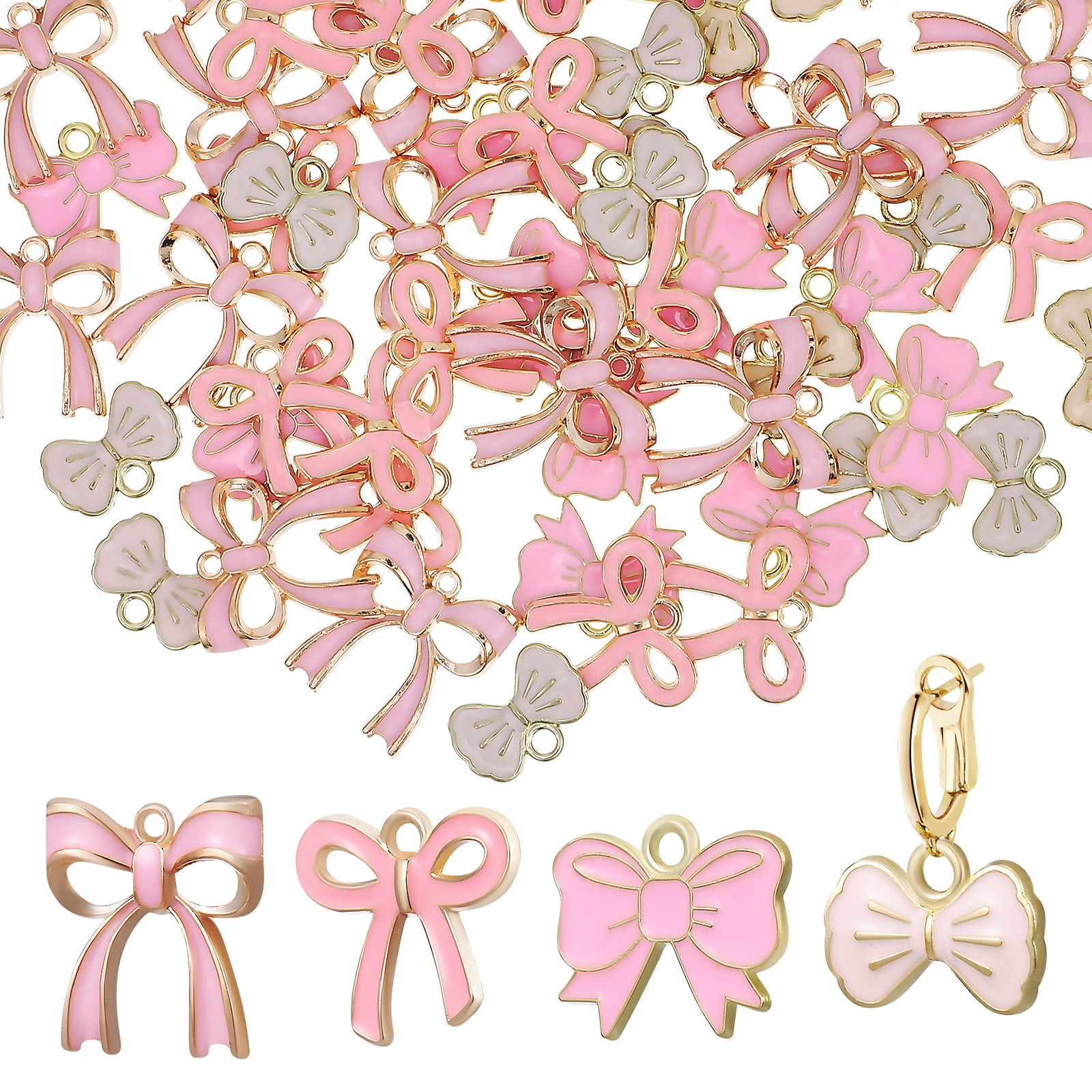 Click here for Winskyall 60pcs Bowknot Charms Jewelry Making Char... prices