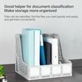 Deli Magazine File Book Holder 4 Compartments Plastic Gray Desk