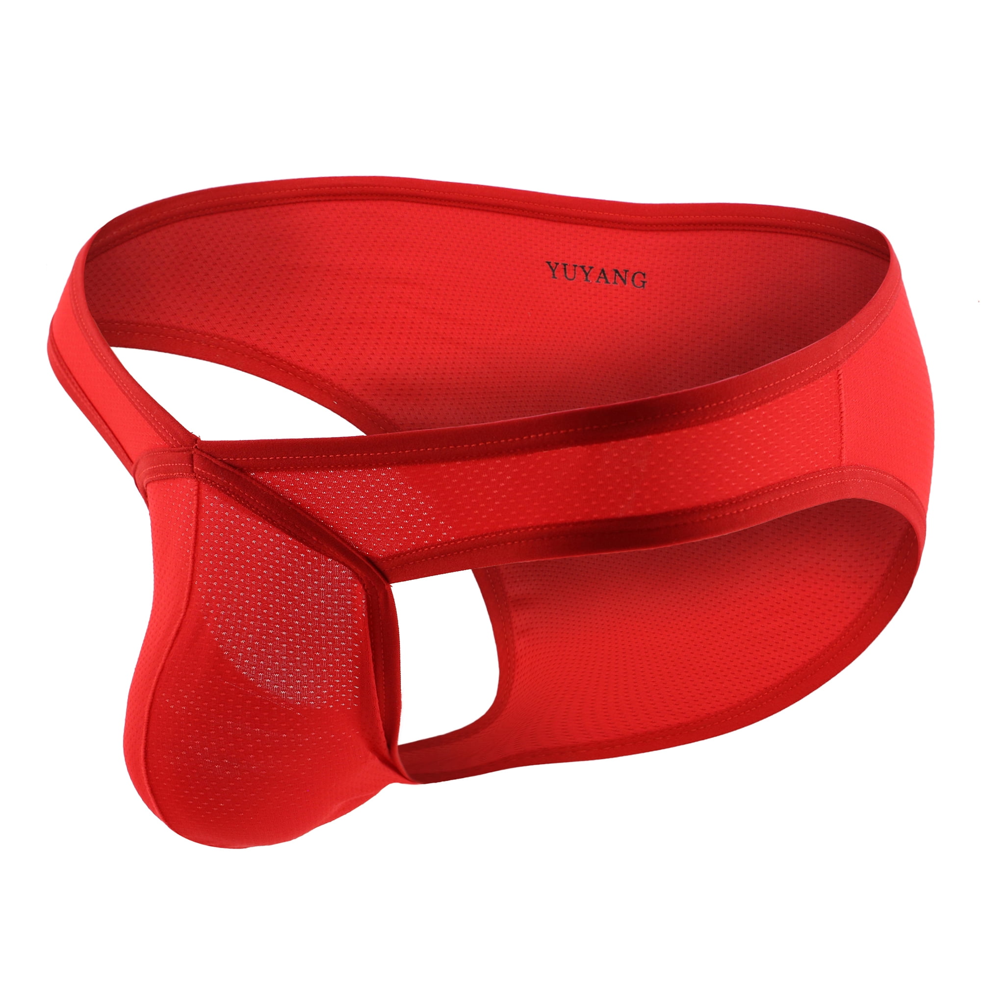 MIZOK Mens Athletic Supporter Jockstraps Breathable Sport Underwear Red ...