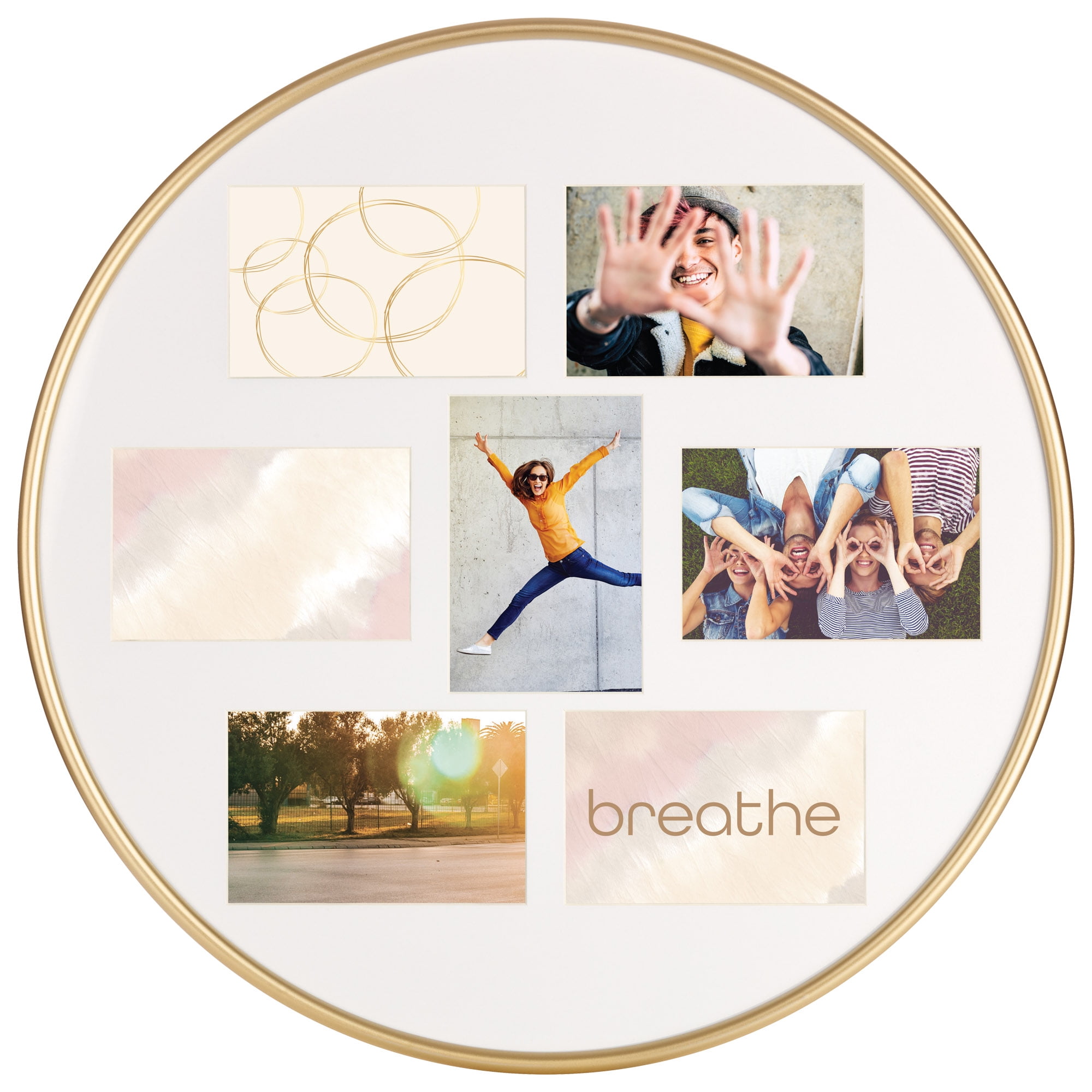 Buy Gallery Solutions Modern Round Collage Picture Frame Sets, Gold ...