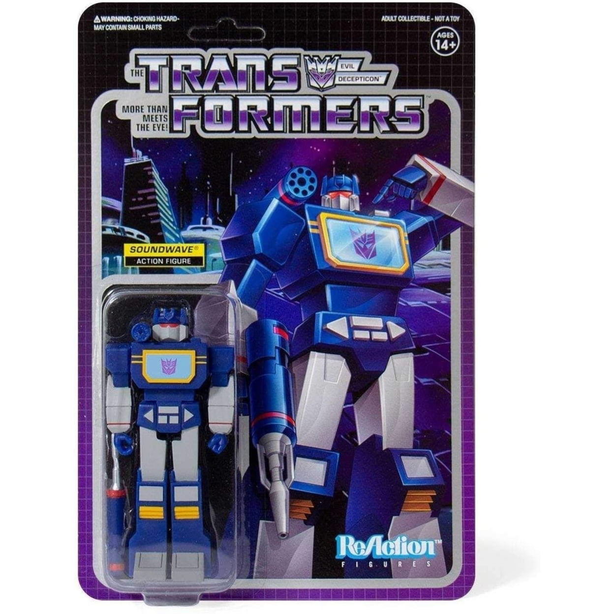 Transformers Soundwave Evil Decepticon Retro ReAction Figure Super7 ...