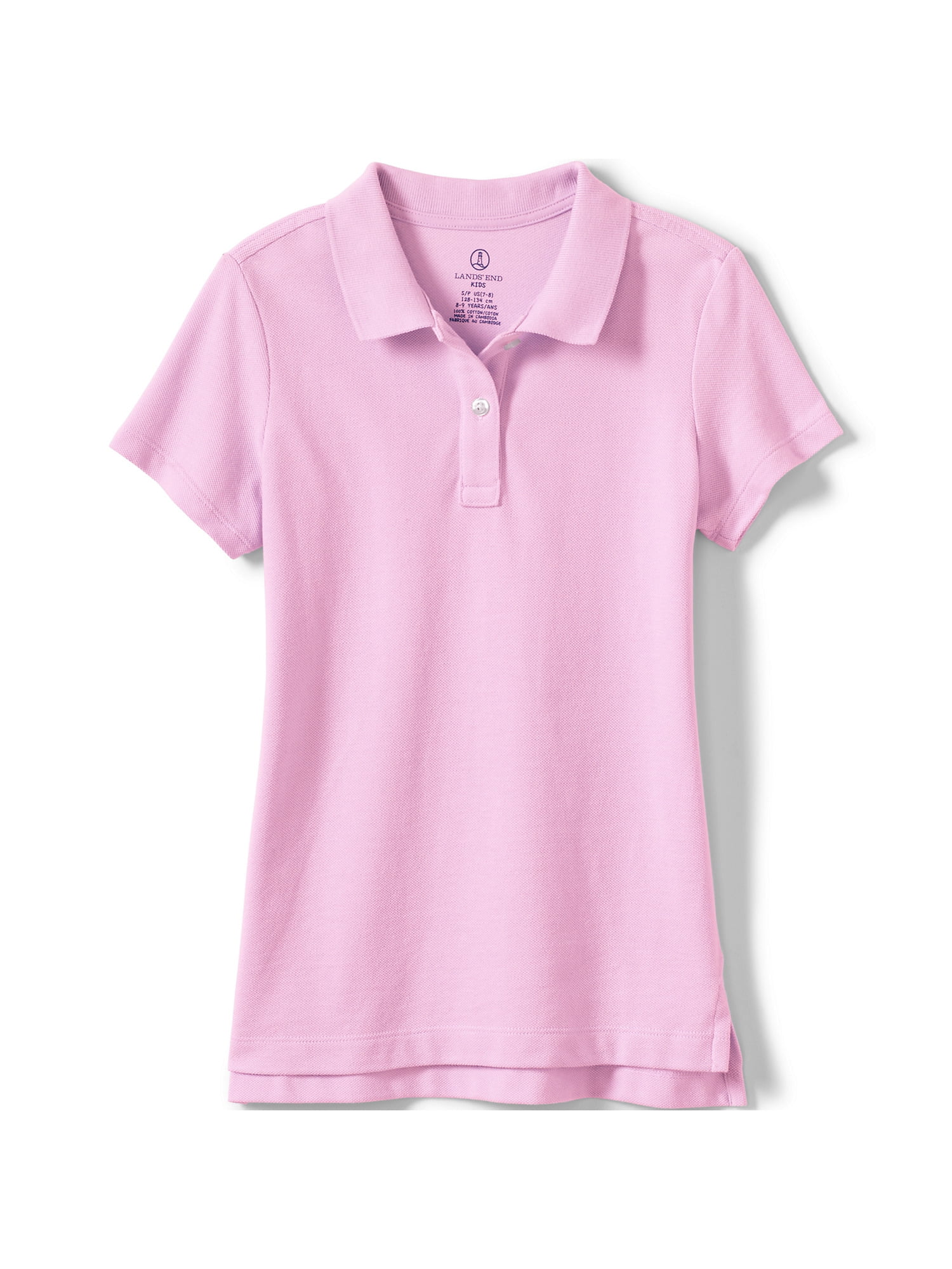 Lands' End School Uniform Girls Short Sleeve Feminine Fit Mesh Polo ...