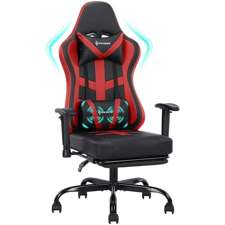 VON Racer Massage Gaming Chair Racing Computer Desk Office Chair Swivel ...