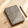 A5 PU Leather Lined Notebook Journal With Pen Holder 200 Pages Gray ...