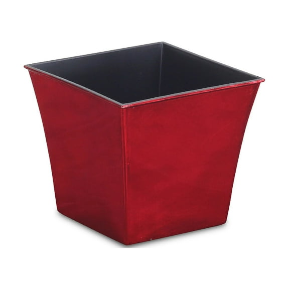 Contemporary Home Living 7.25" Pink and Black Tapered Square Planter ...