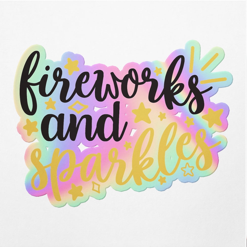 Angdest Club Holographic Decal Stickers Of Fireworks And Sparkles ...