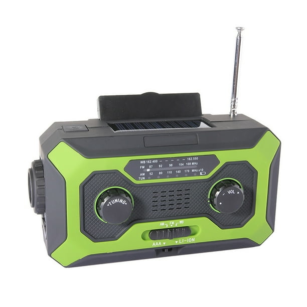 Radio meteorológica de manivela de emergencia solar, radios AM/FM ...