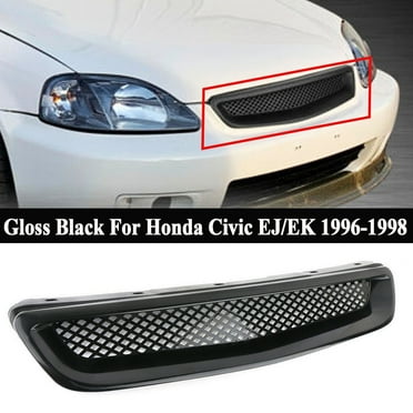 Kojem Front Bumper Upper Center Hood Grill ABS Black Badgeless Mesh ...