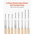 8-Piece Wood Lathe Chisel Set with Carbon Steel Blades-Includes Skew ...