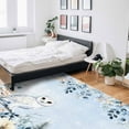 Christmas Owl Area Rug 5x7ft Blue Eucalyptus Leaves Floral Winter ...