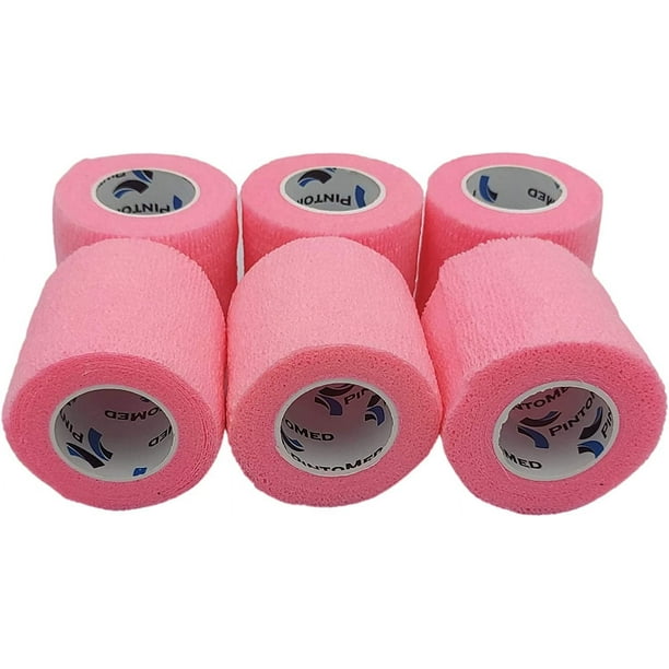 Cohesive Bandage - Pink - 6 Rolls X 5cm X 4.5m Self Adhesive, Sports ...