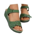 Bibifish Womens Wedge Sandals Dual Hook Loop Adjustable Strap Open Toe ...